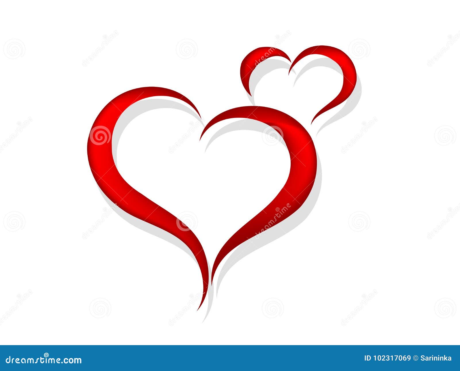 Twee Harten vector illustratie. Illustration of orneren - 102317069