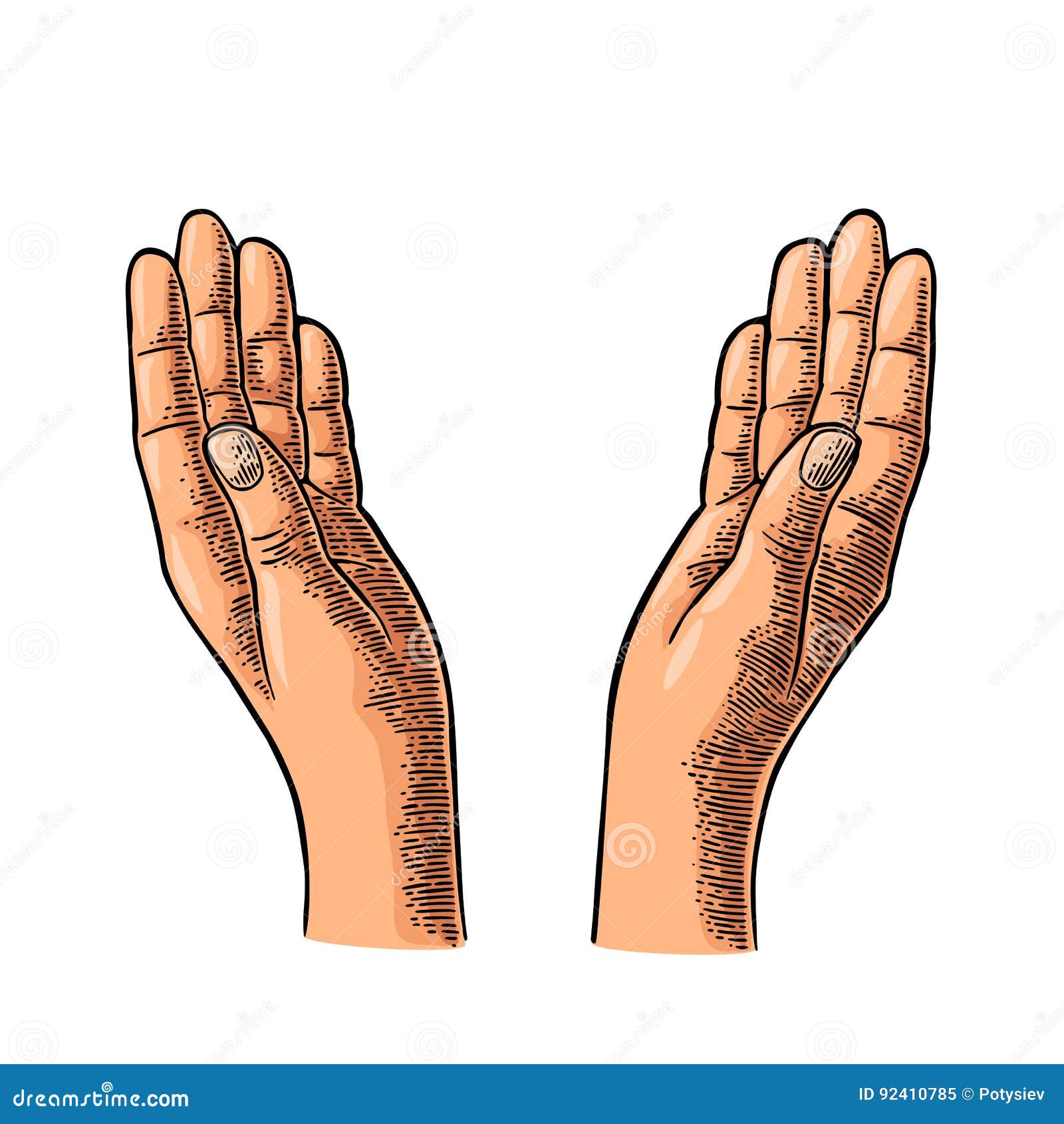 Twee Het Bidden Handen Vector Zwarte Uitstekende Gravure Vector ...