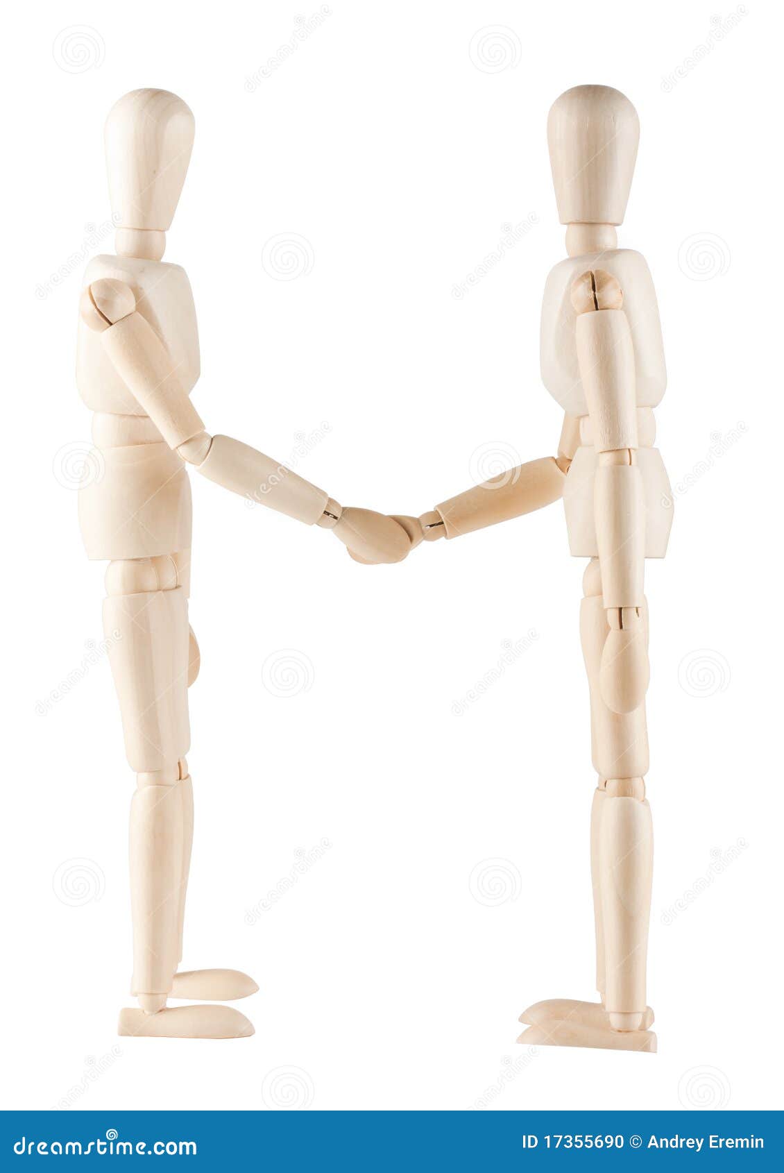 Twee Ledenpoppen Die Handen Schudden Stock Foto - Image of geïsoleerd ...