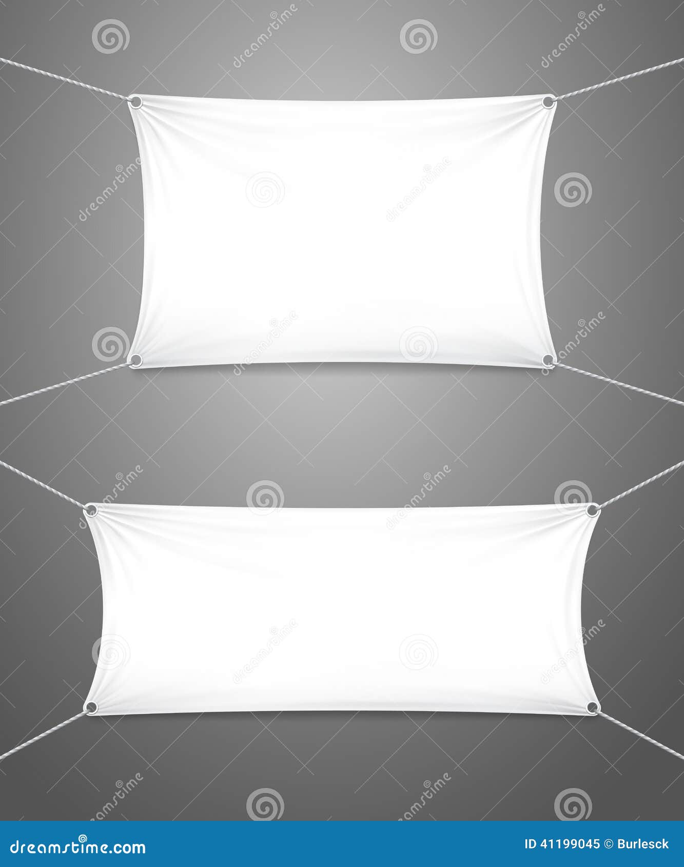 Twee Lege Witte Banners Met Copyspace Vector Illustratie - Illustration ...