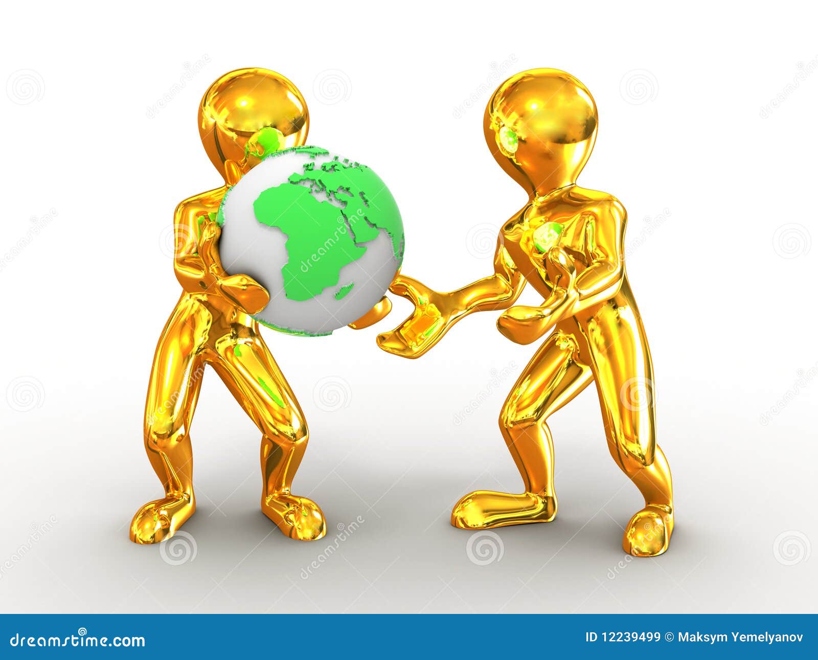 Twee mensen met aarde stock illustratie. Illustration of mededelingen ...