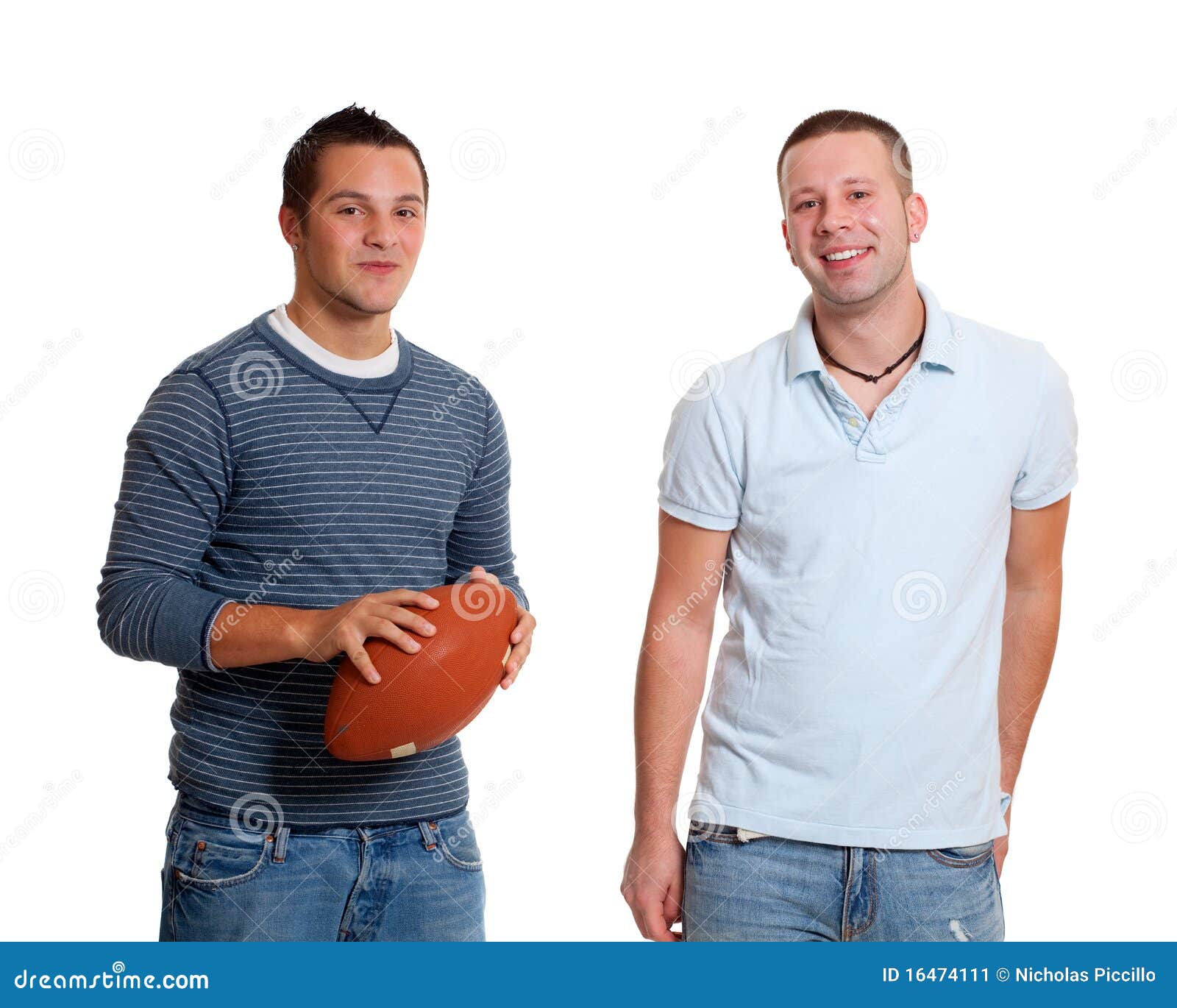 Twee Mensen Met Voetbal Stock Afbeelding Image Of Toevallig 16474111