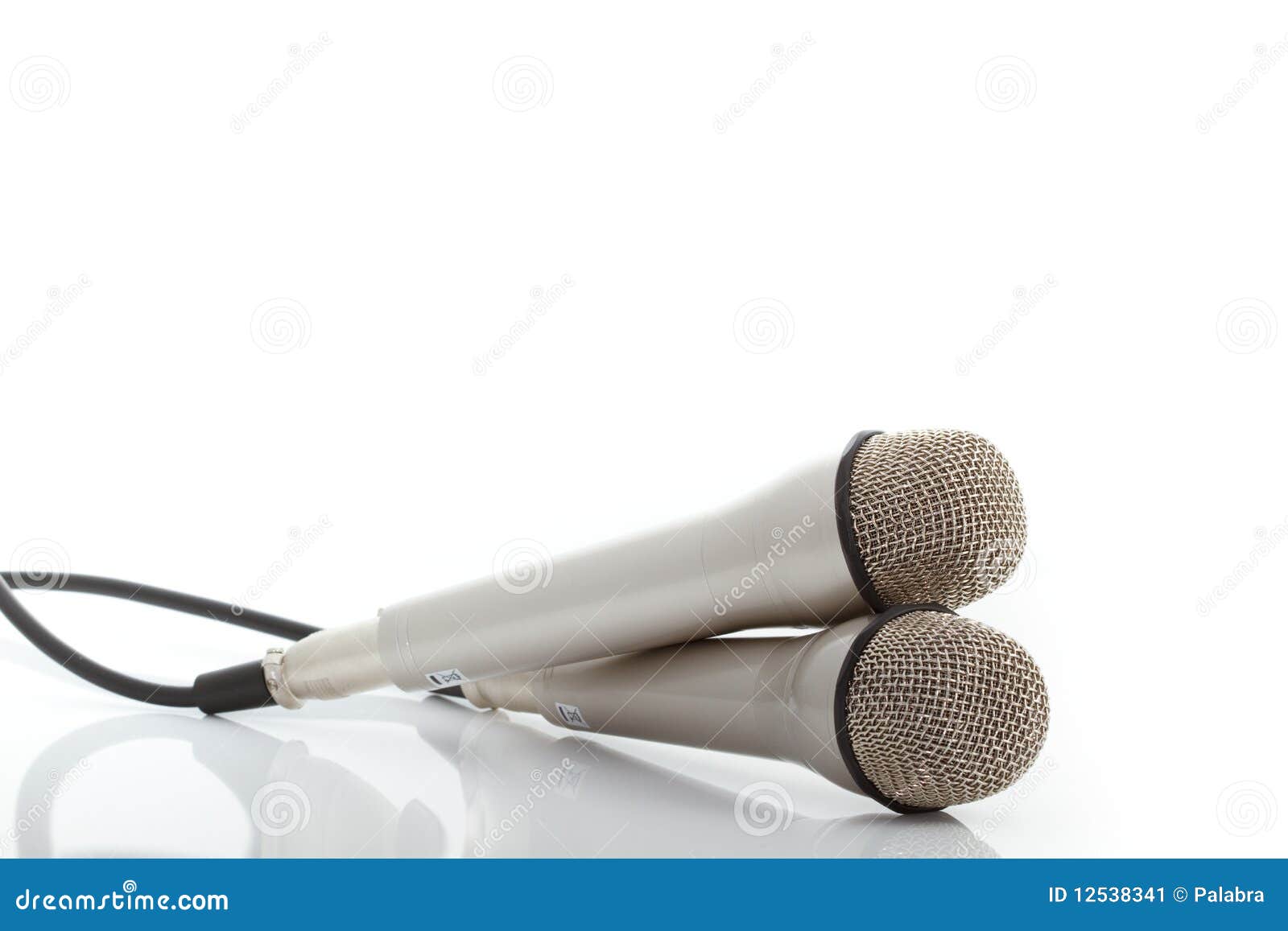 Twee microfoons 2 stock afbeelding. Image of uitzending - 12538341