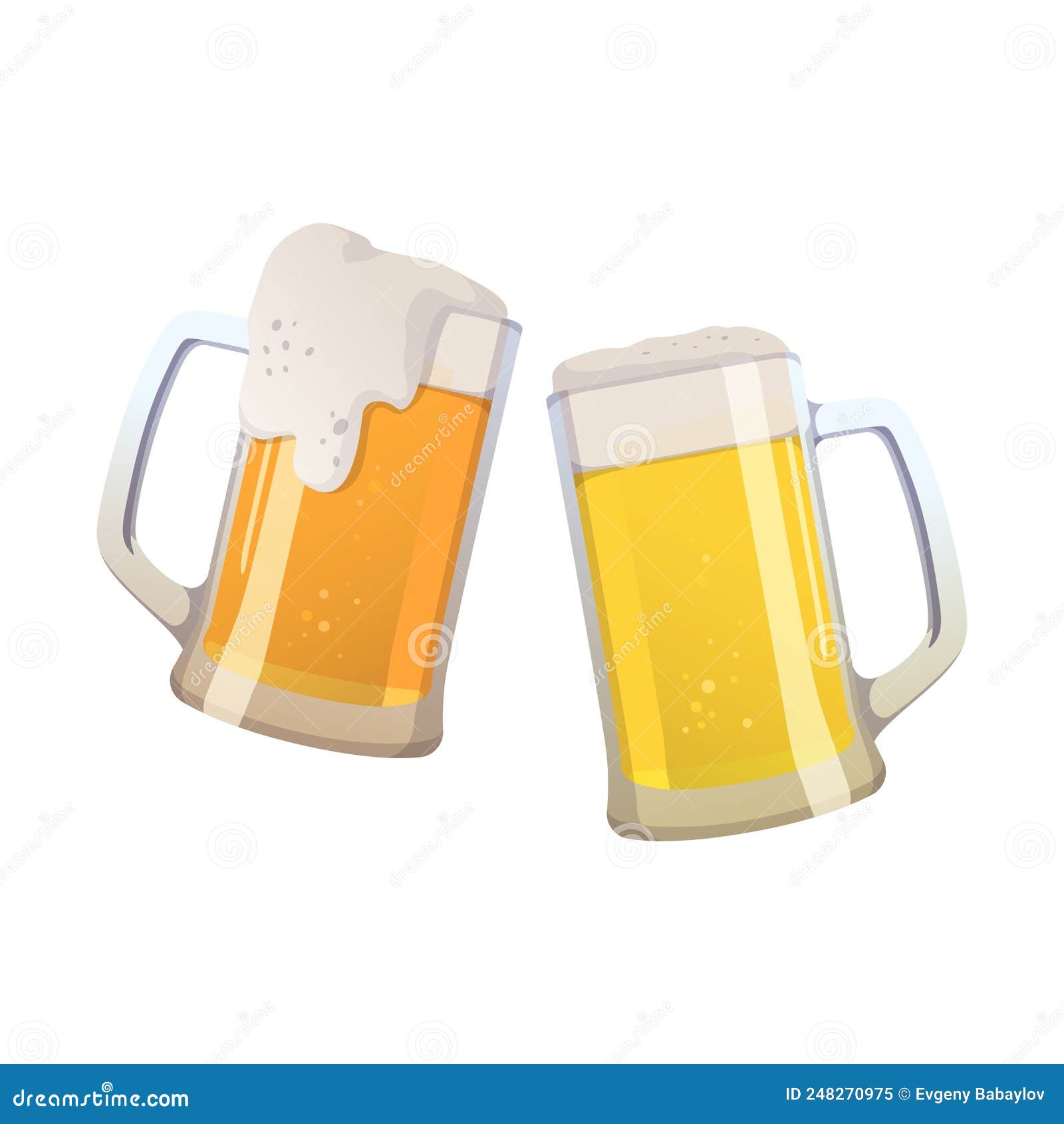 Twee Moerassen Van Vers Bier Op Een Witte Achtergrondvector Vector ...