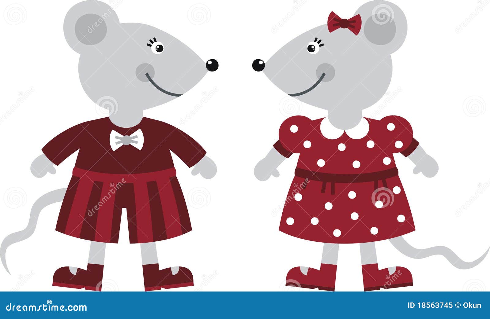 Twee muizen vector illustratie. Illustration of schoeisel - 18563745