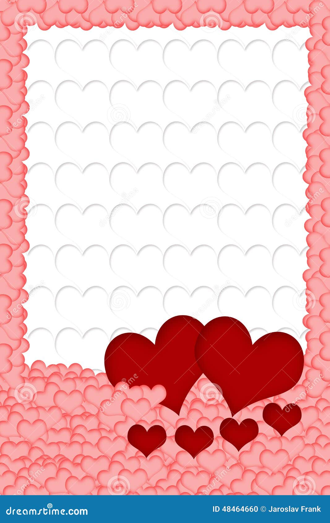 Twee Rode Harten En Vier Harten Voor Hen Stock Illustratie ...