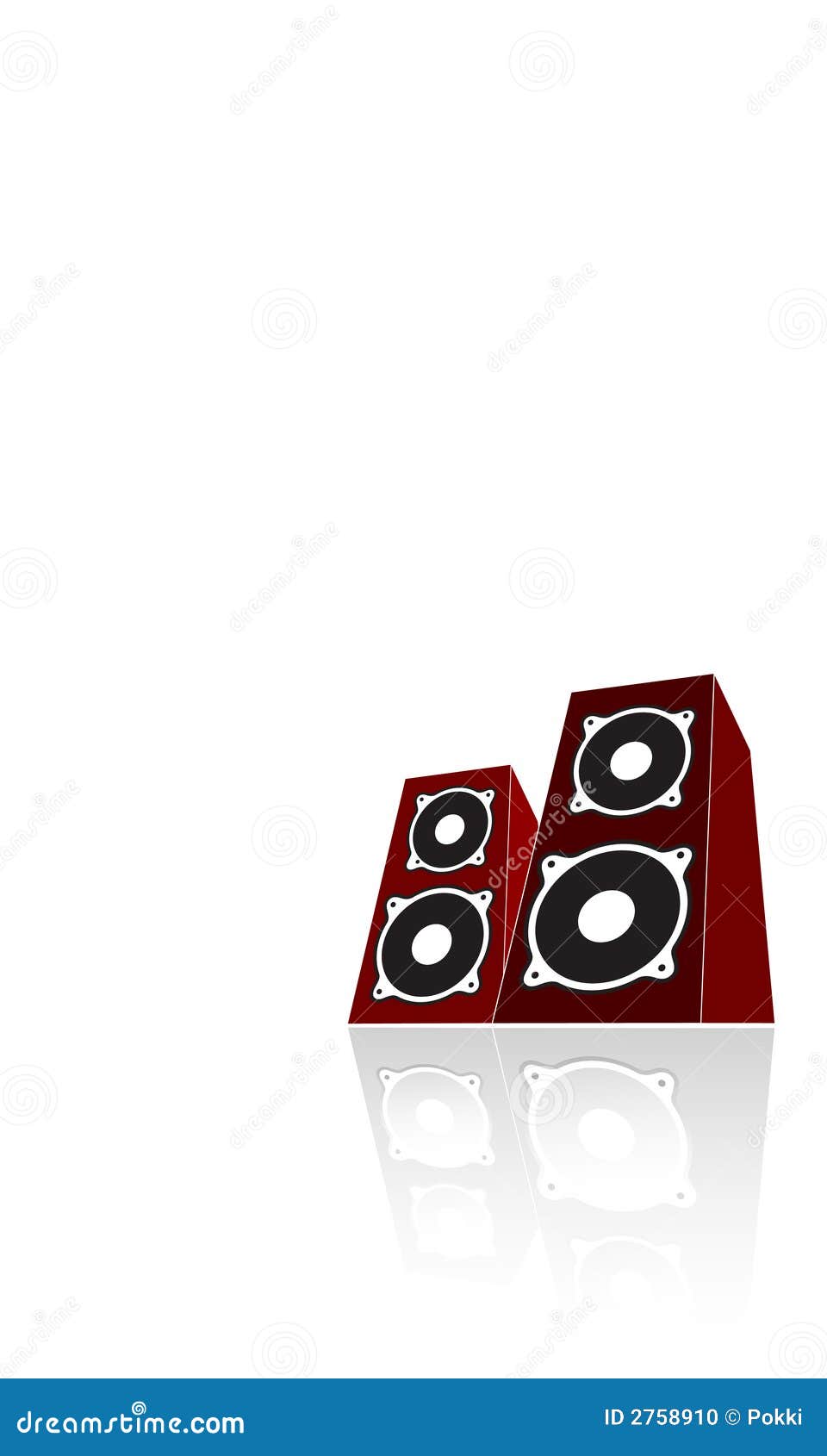 Twee Rode Luidsprekers. Vector Vector Illustratie - Illustration of ...