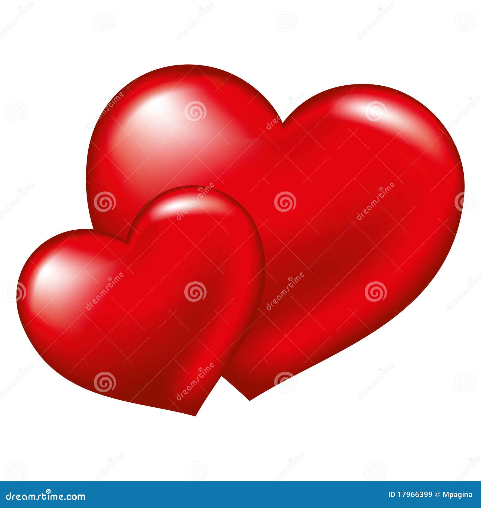 Twee Rood Hart, Symbool Van Liefde Vector Illustratie - Illustration of ...