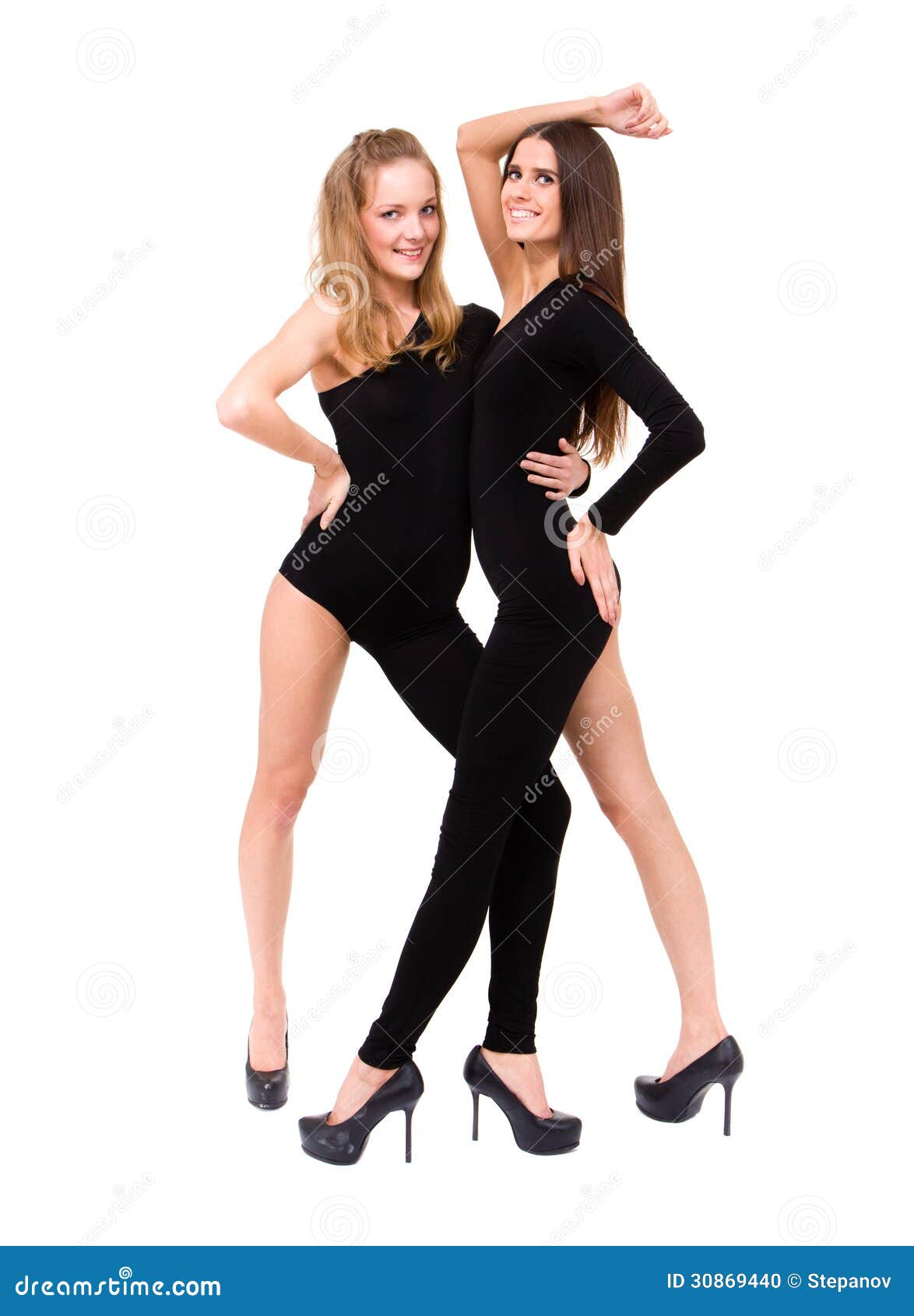 Twee Sexy Meisjes Die Maillot Dragen Stock Foto Afbeelding Bestaande
