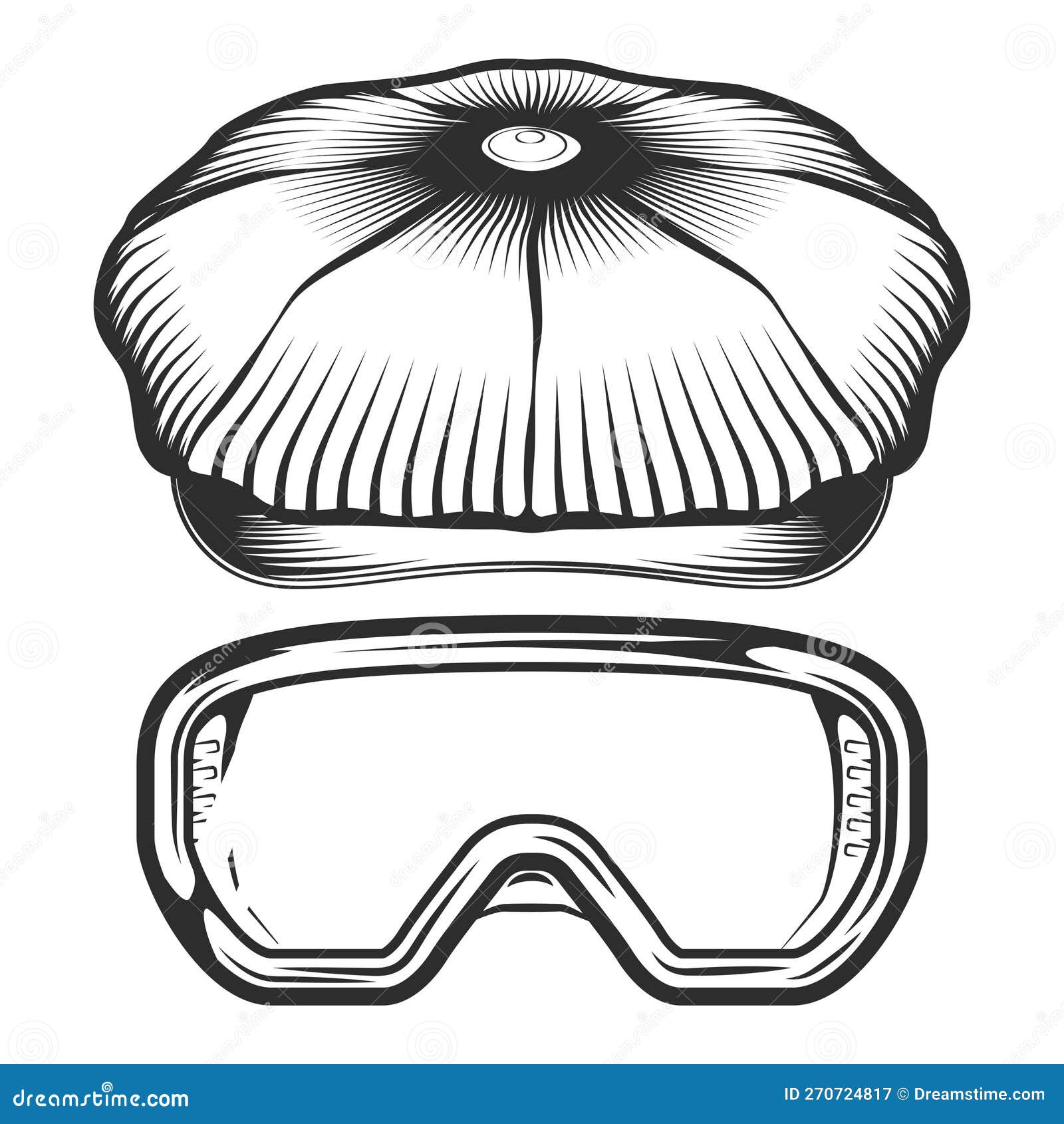 Tweed Hat or Flat Cap with Construction Safety Glasses Vector Vintage ...