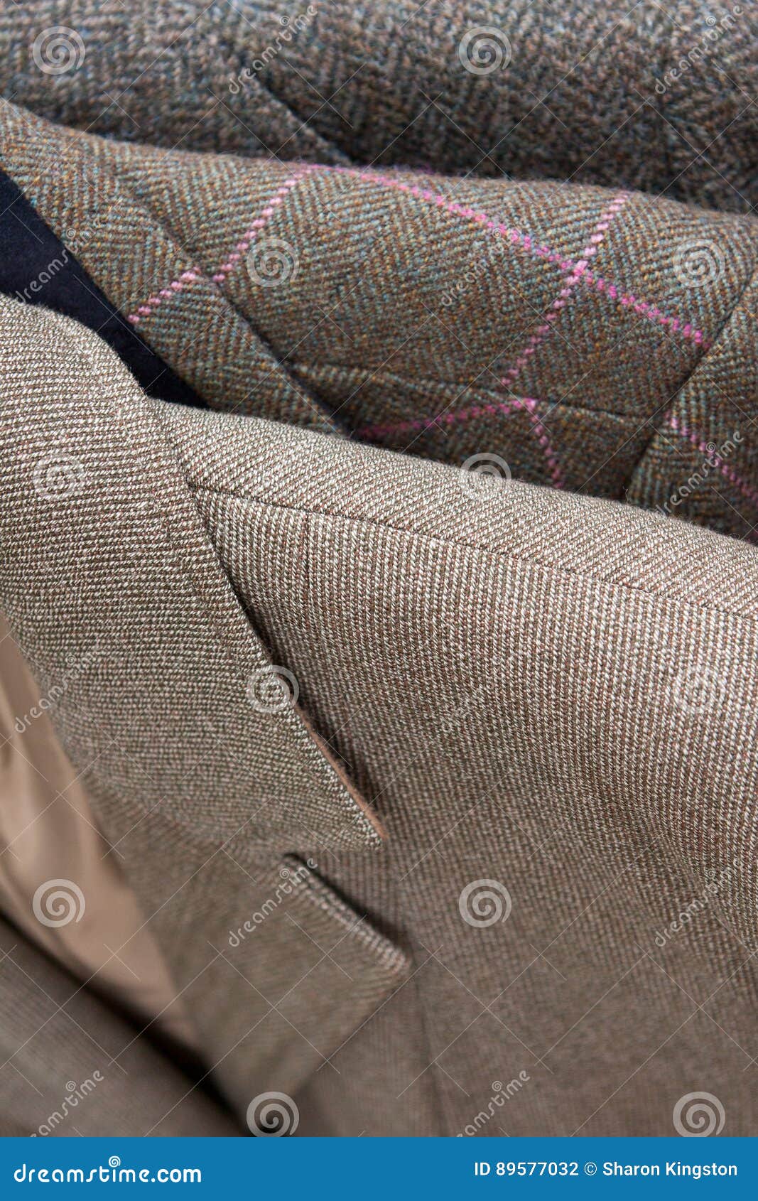 Tweed Jackets Detail Close-up Stock Photo - Image of textile, tailored ...