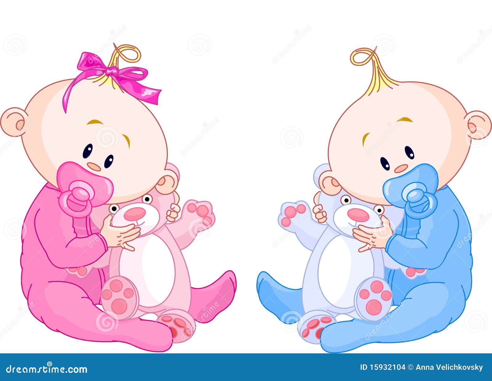 Tweeling Babys vector illustratie. Illustration of teddy - 15932104
