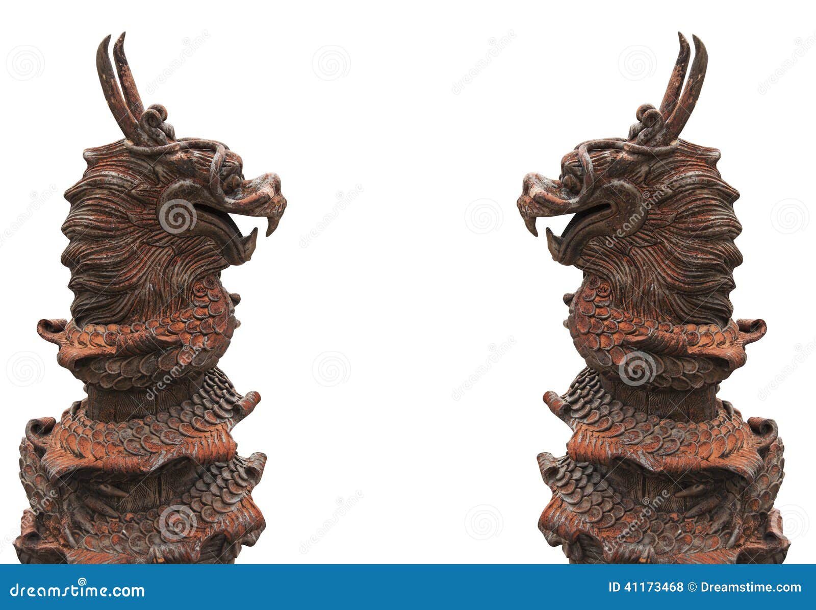 Tweeling Chinese Modeldraak (met Het Knippen Van Weg) Stock Foto ...