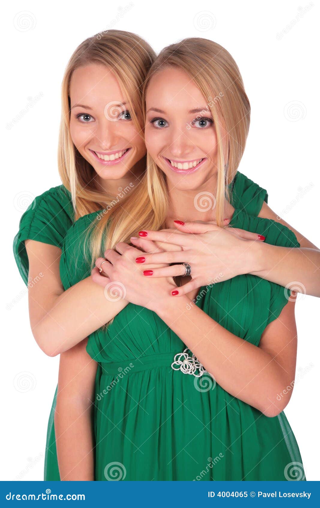 Tweeling meisjes erachter stock afbeelding. Image of lichaam - 4004065