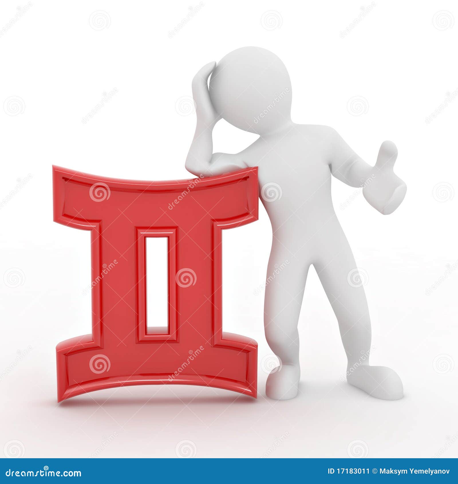 Tweeling. Mens Met Astrologisch Symbool Stock Illustratie ...