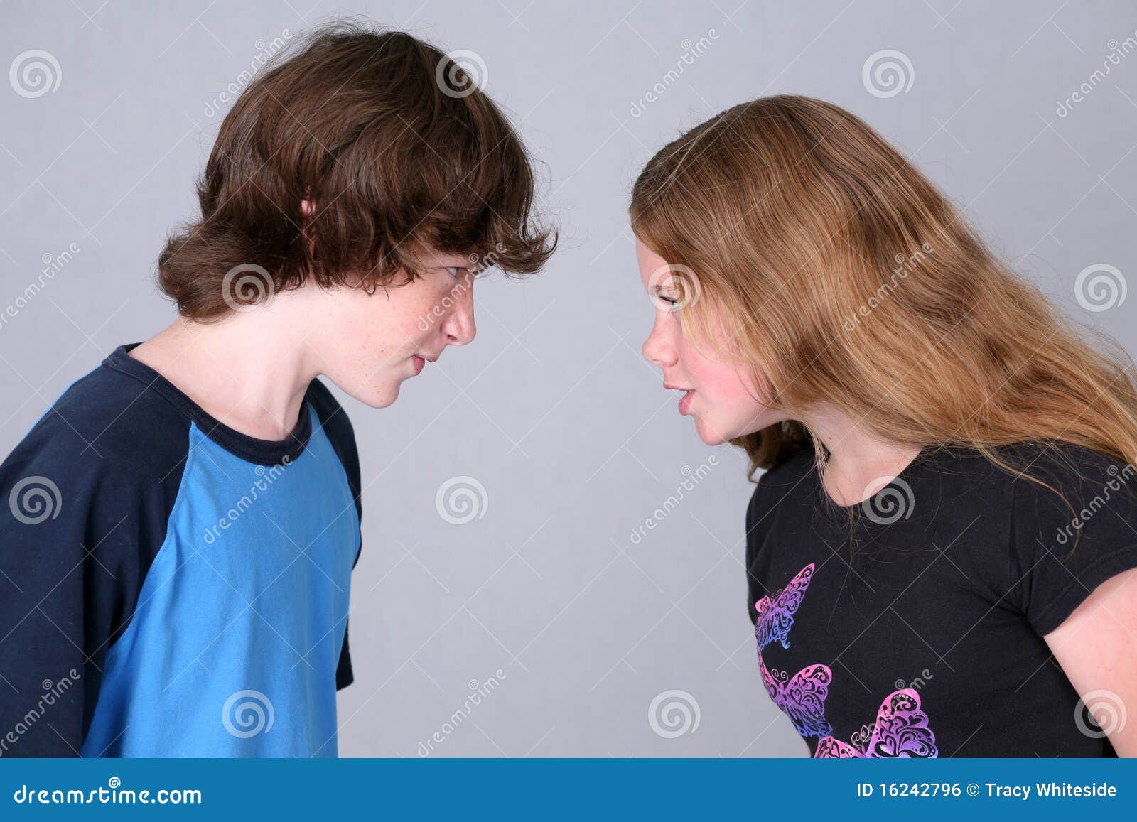 Tween Boy and Girl Fighting Stock Photo - Image of cute, disagreement ...