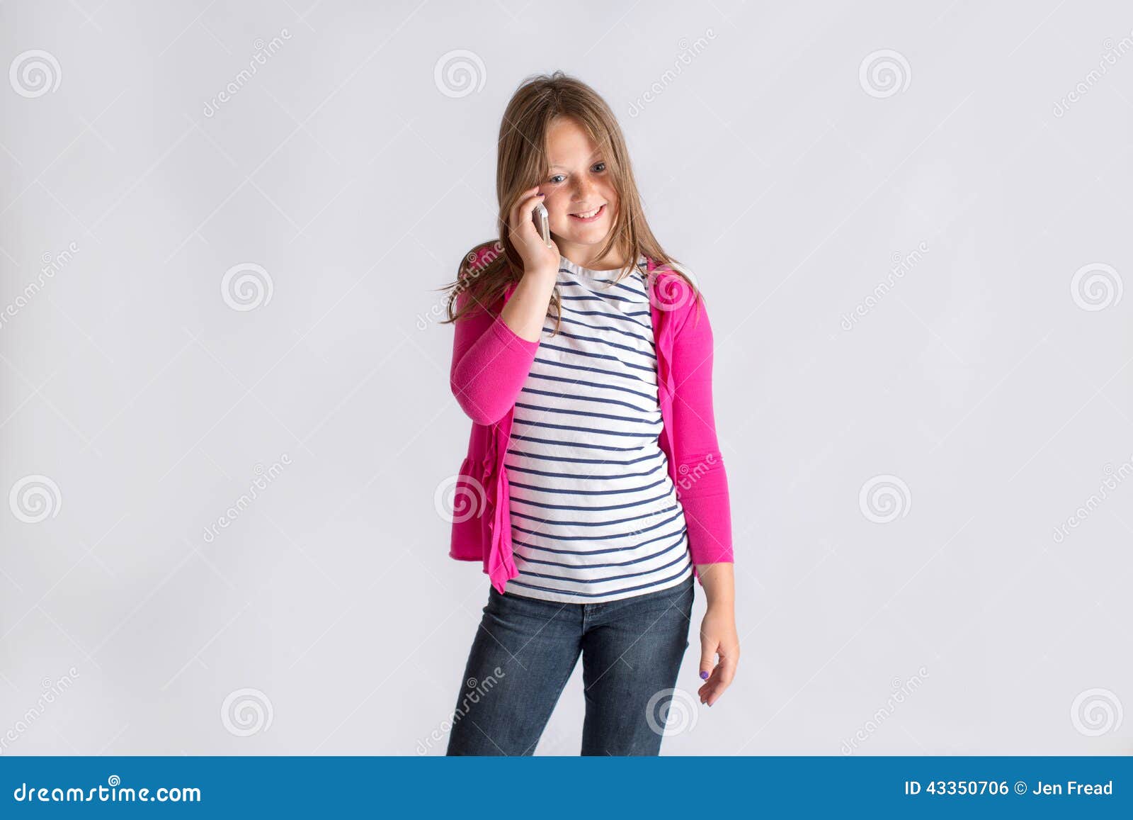Tween talking on the phone stock photo. Image of space - 43350706