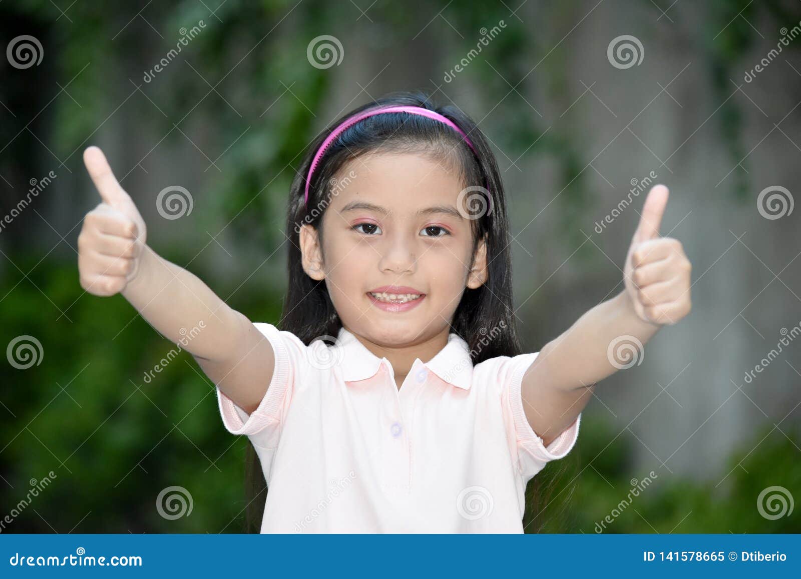 Tween With Thumbs Up Stock Image | CartoonDealer.com #141578665