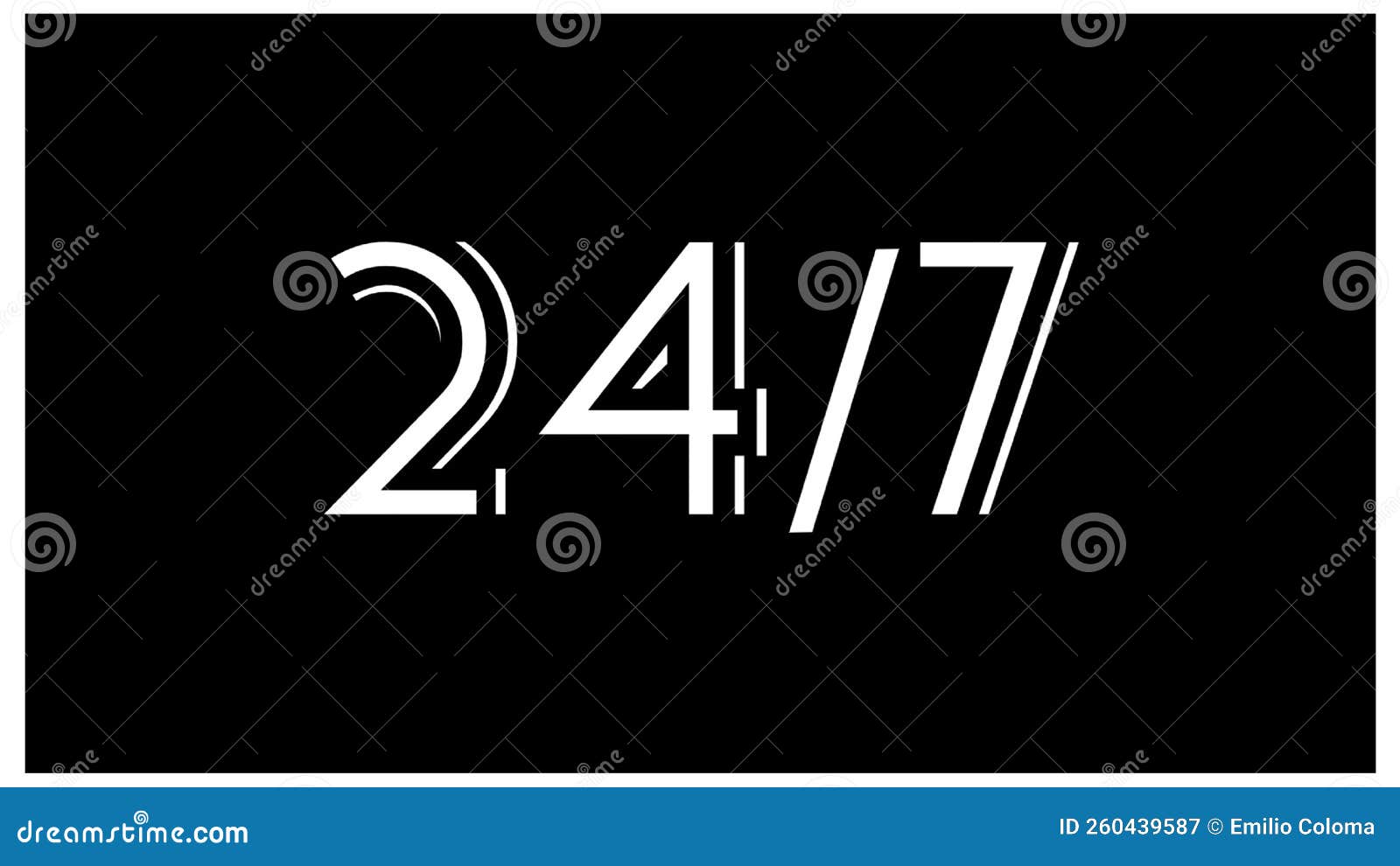 The Tweenty Four Seven Signs Stock Illustration - Illustration of logo ...