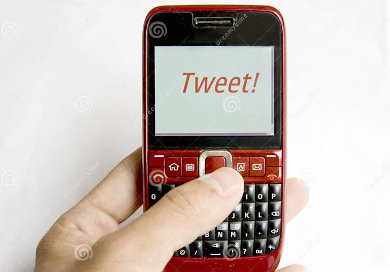 Tweet on a mobile phone stock photo. Image of mobilephone - 14488060
