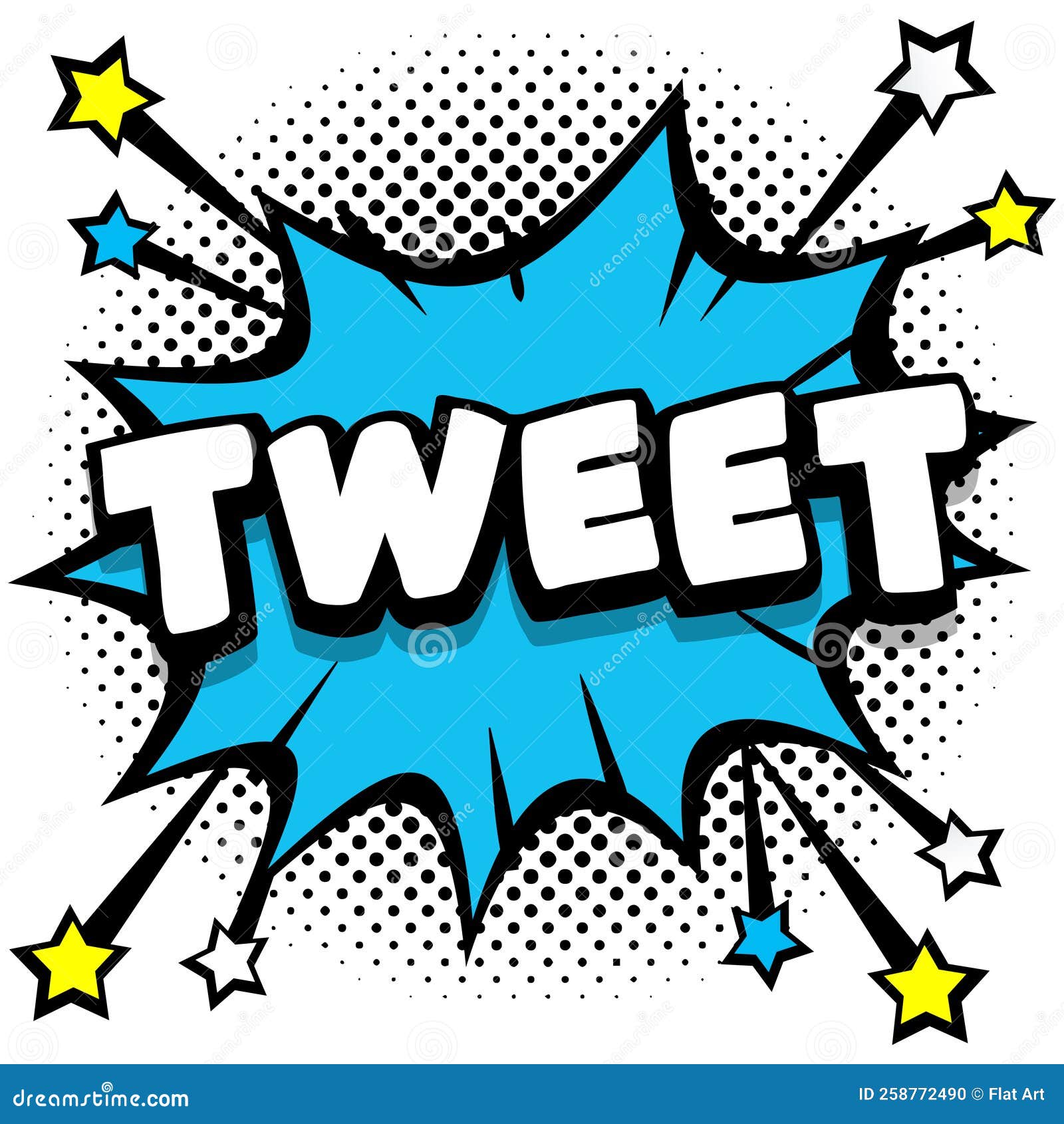 Tweet Pop Art Comic Speech Bubbles Book Sound Effects Stock Vector ...