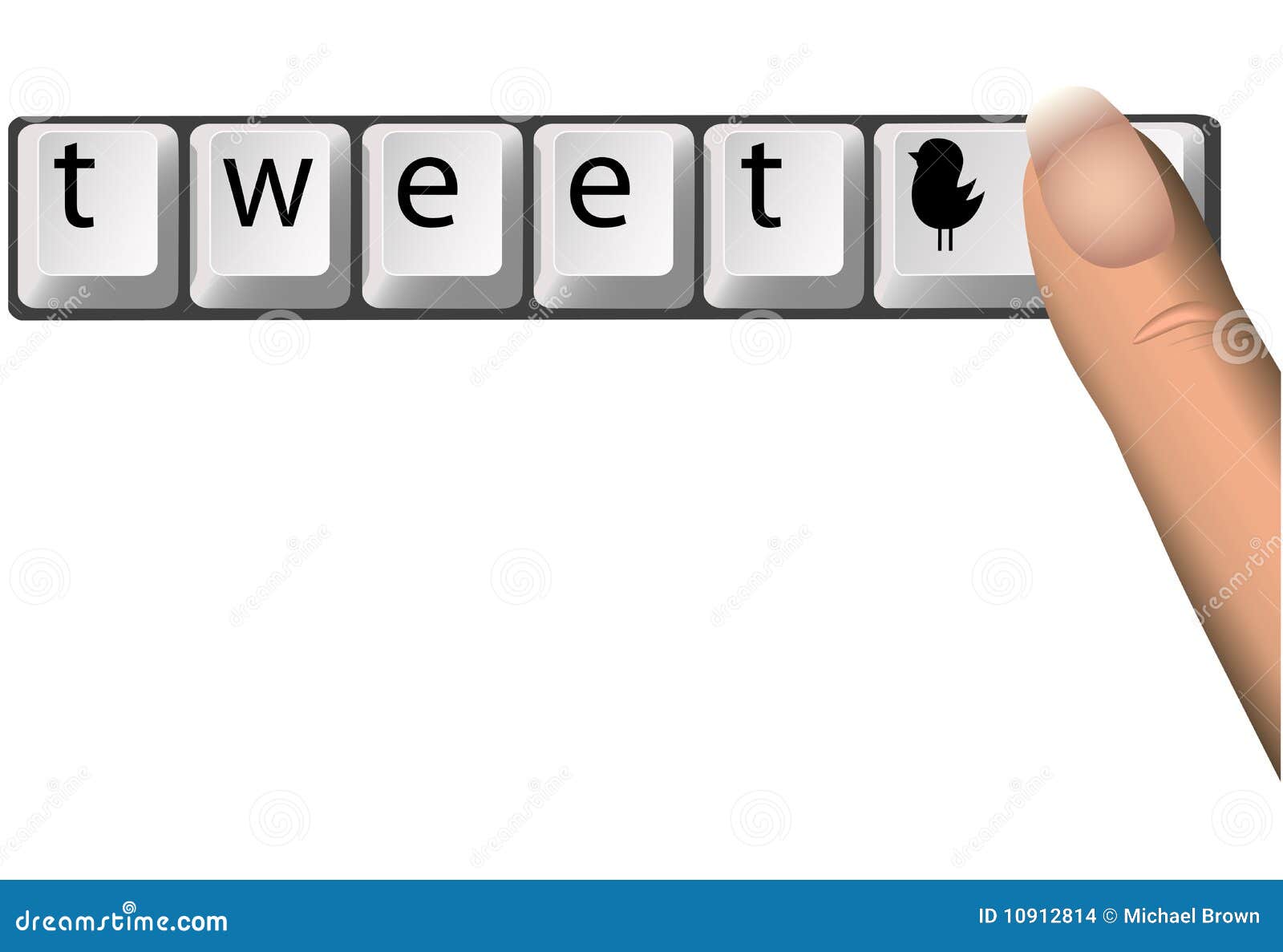 Tweet on Social Netork Computer Keys Stock Vector - Illustration of ...