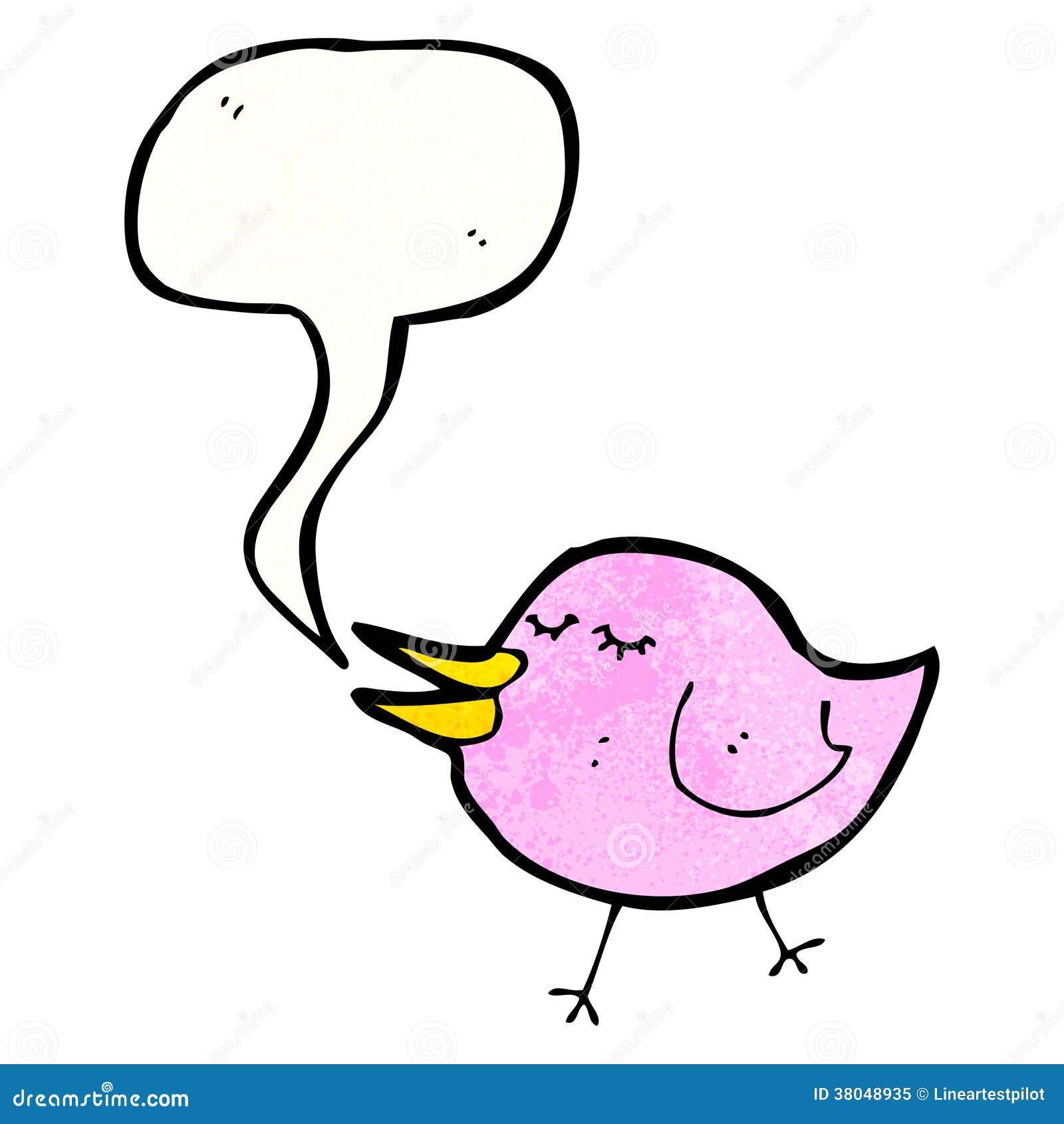 Tweeting bird cartoon stock illustration. Illustration of retro - 38048935