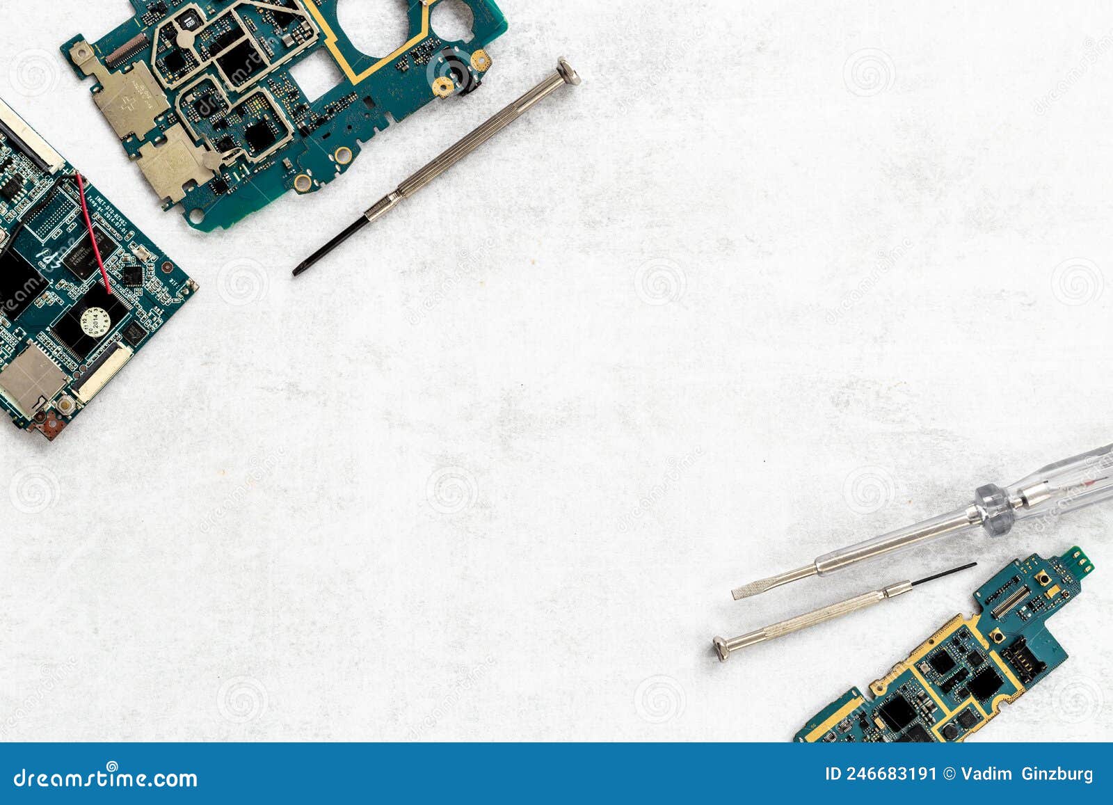 Tweezer with Microchip on Circuit Board. Tech Support or Repair Servise Concept Stock Image ...