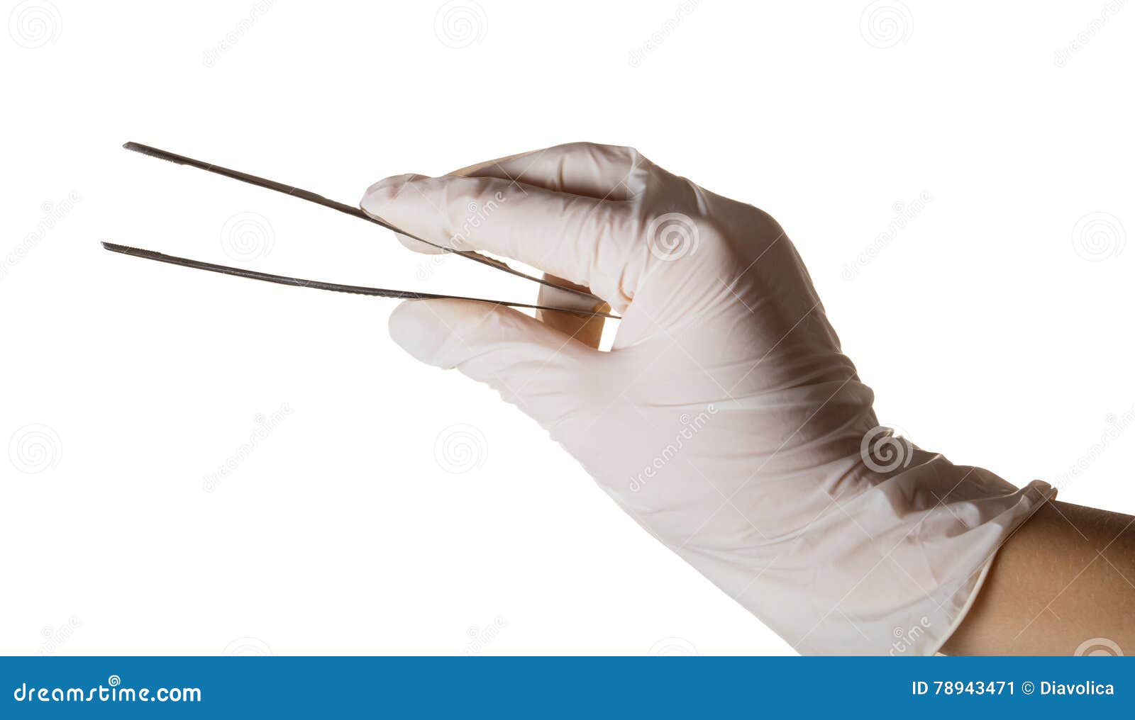 Tweezers in hand stock image. Image of surgical, sterile - 78943471