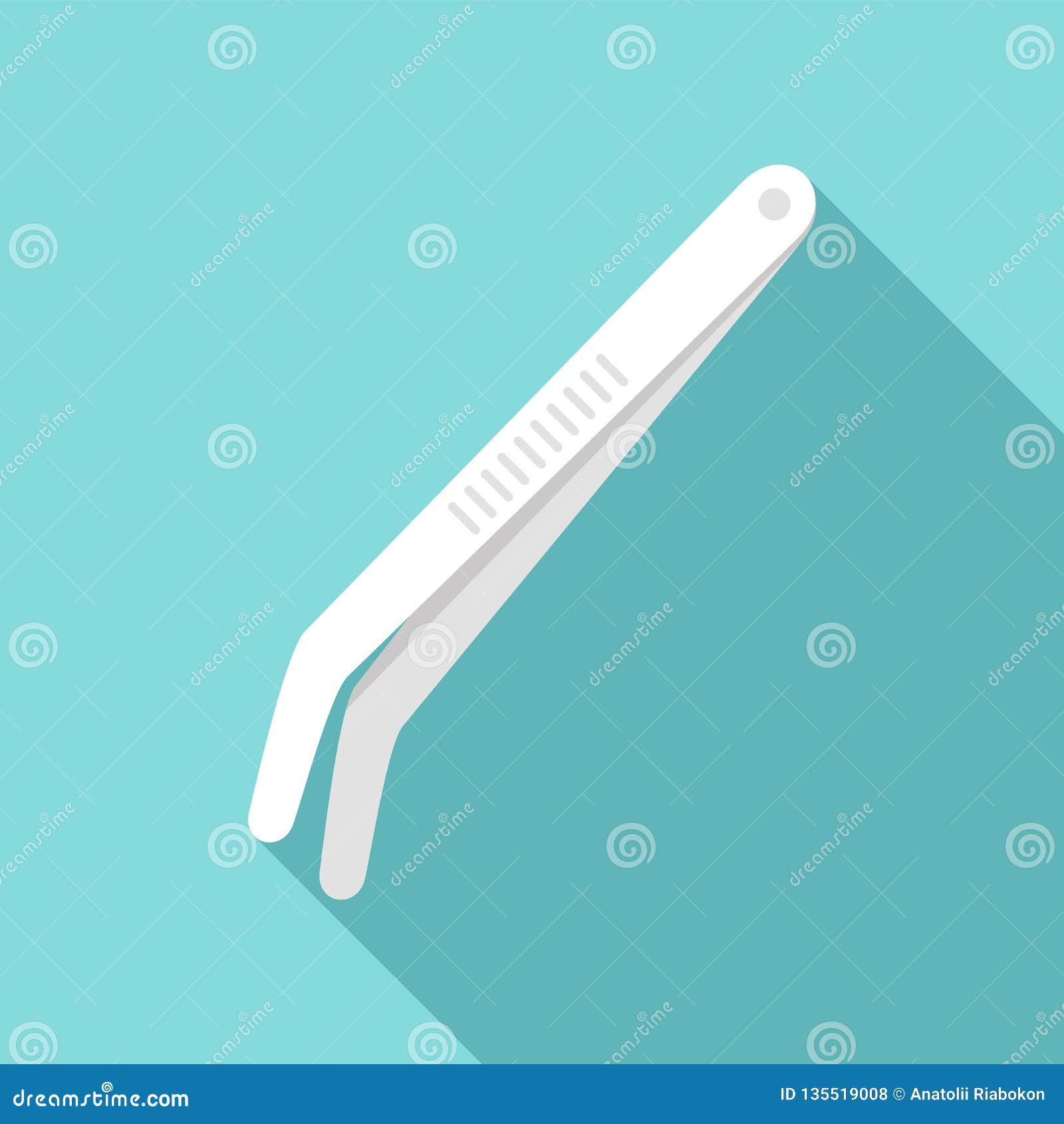 Tweezers icon, flat style stock vector. Illustration of medical - 135519008