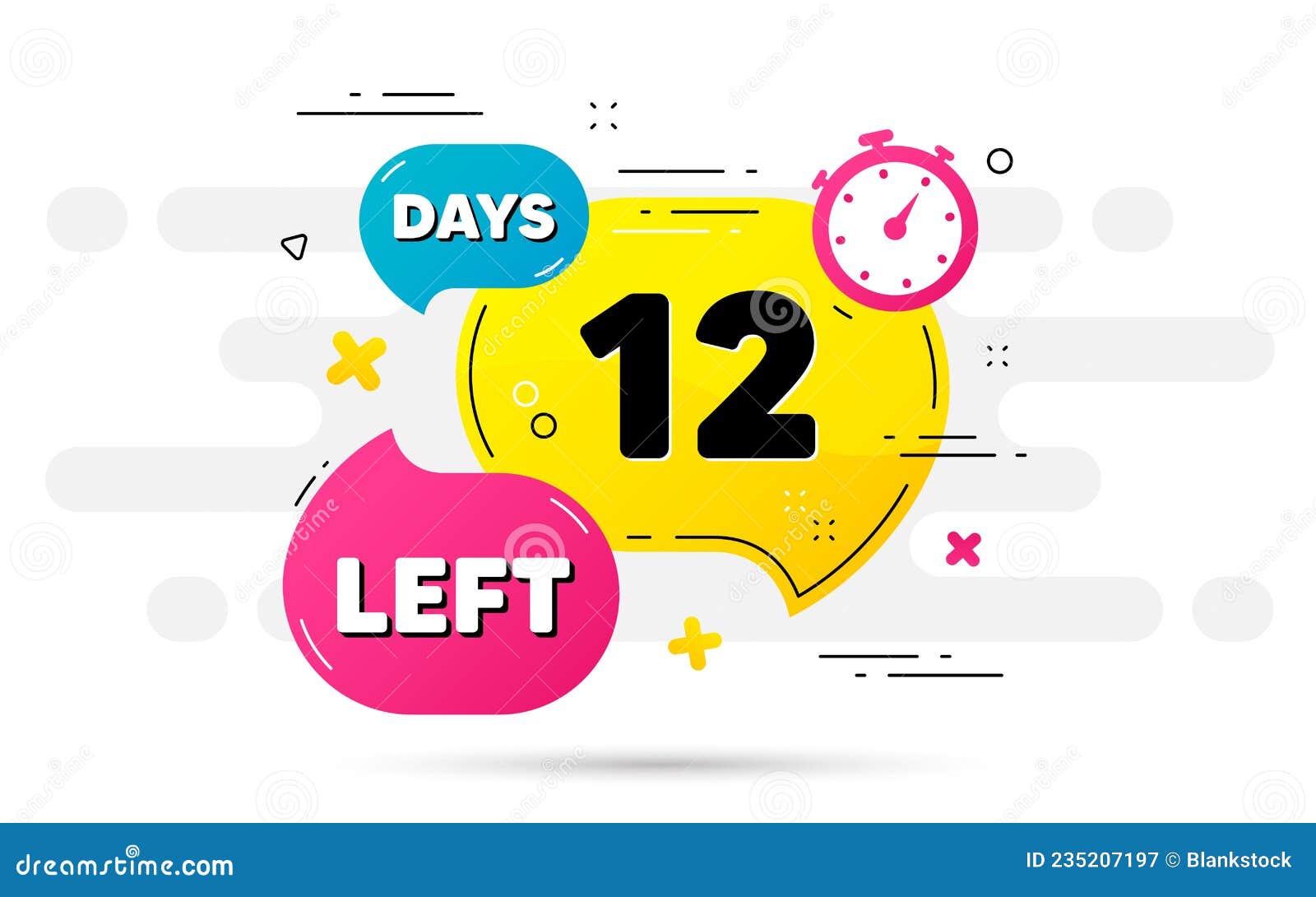 Twelve Days Left Icon. 12 Days To Go. Vector Stock Vector ...