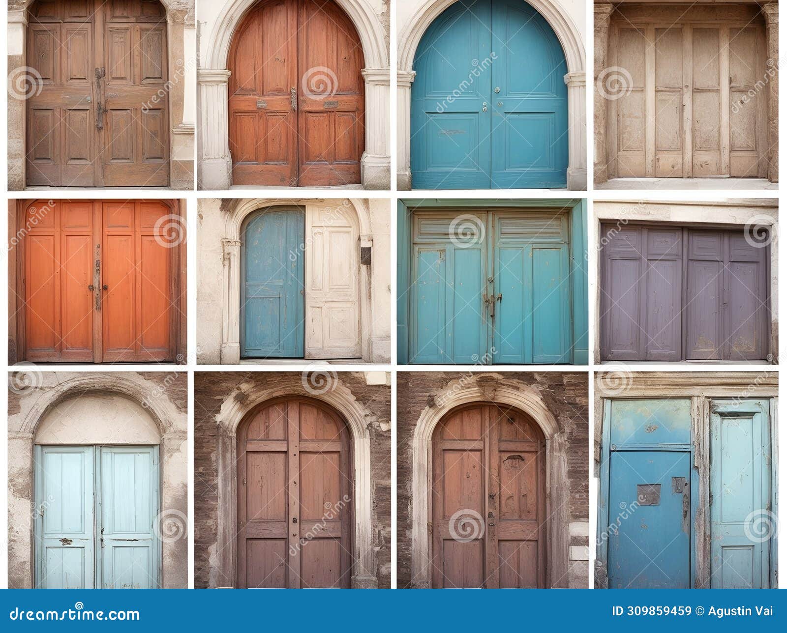 Different Colored Closed Front Doors Stock Illustration - Illustration ...