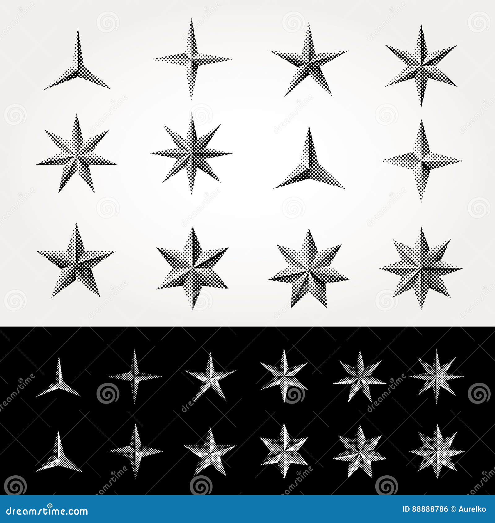 Twelve dot stars stock vector. Illustration of advertising - 88888786