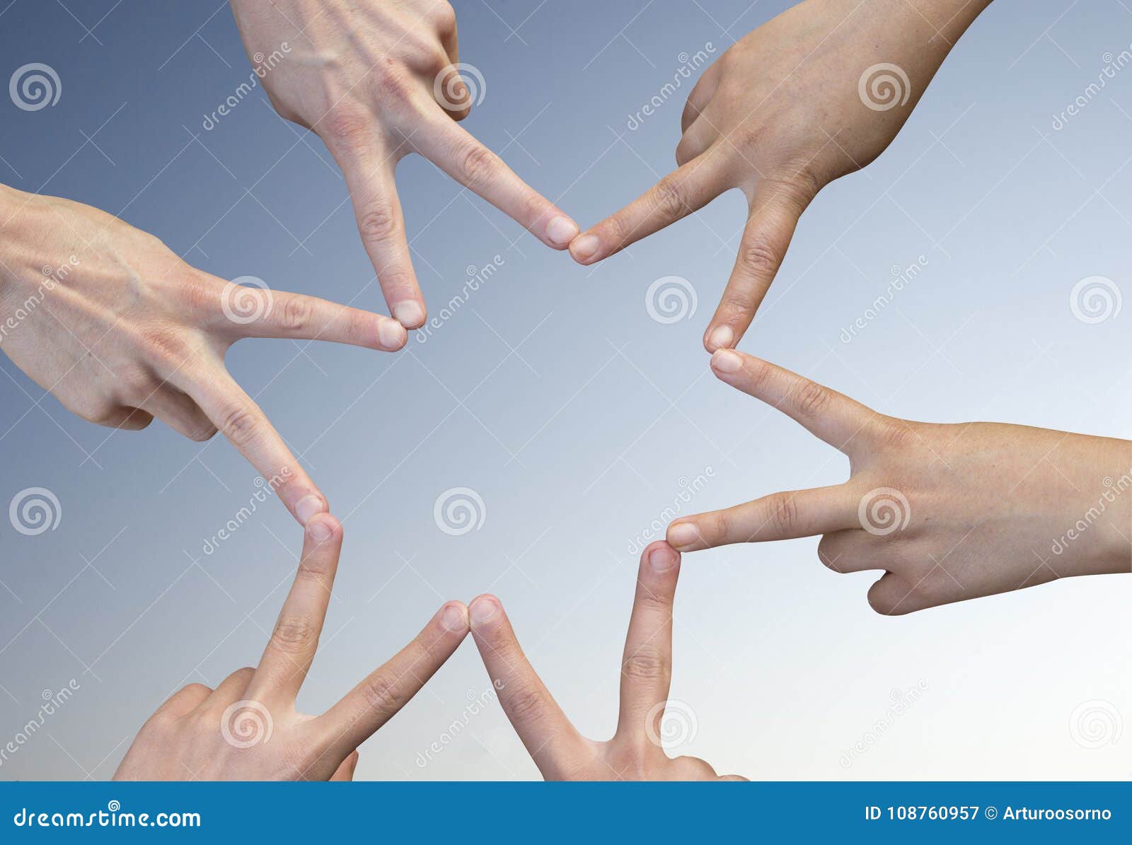 Twelve Fingers Forming a Star Stock Image - Image of forming, nail ...