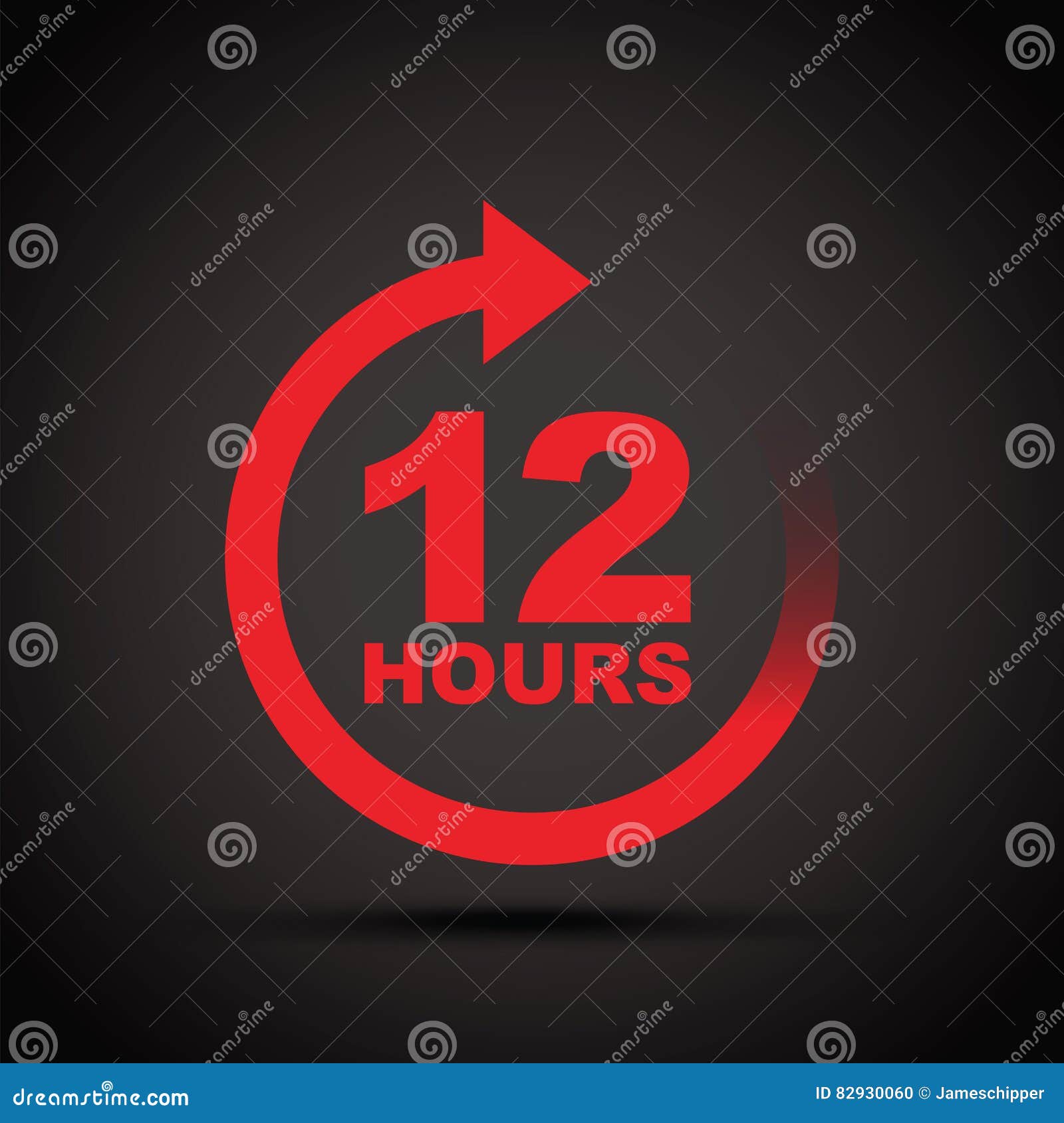 Twelve hour icon stock vector. Illustration of symbol - 82930060