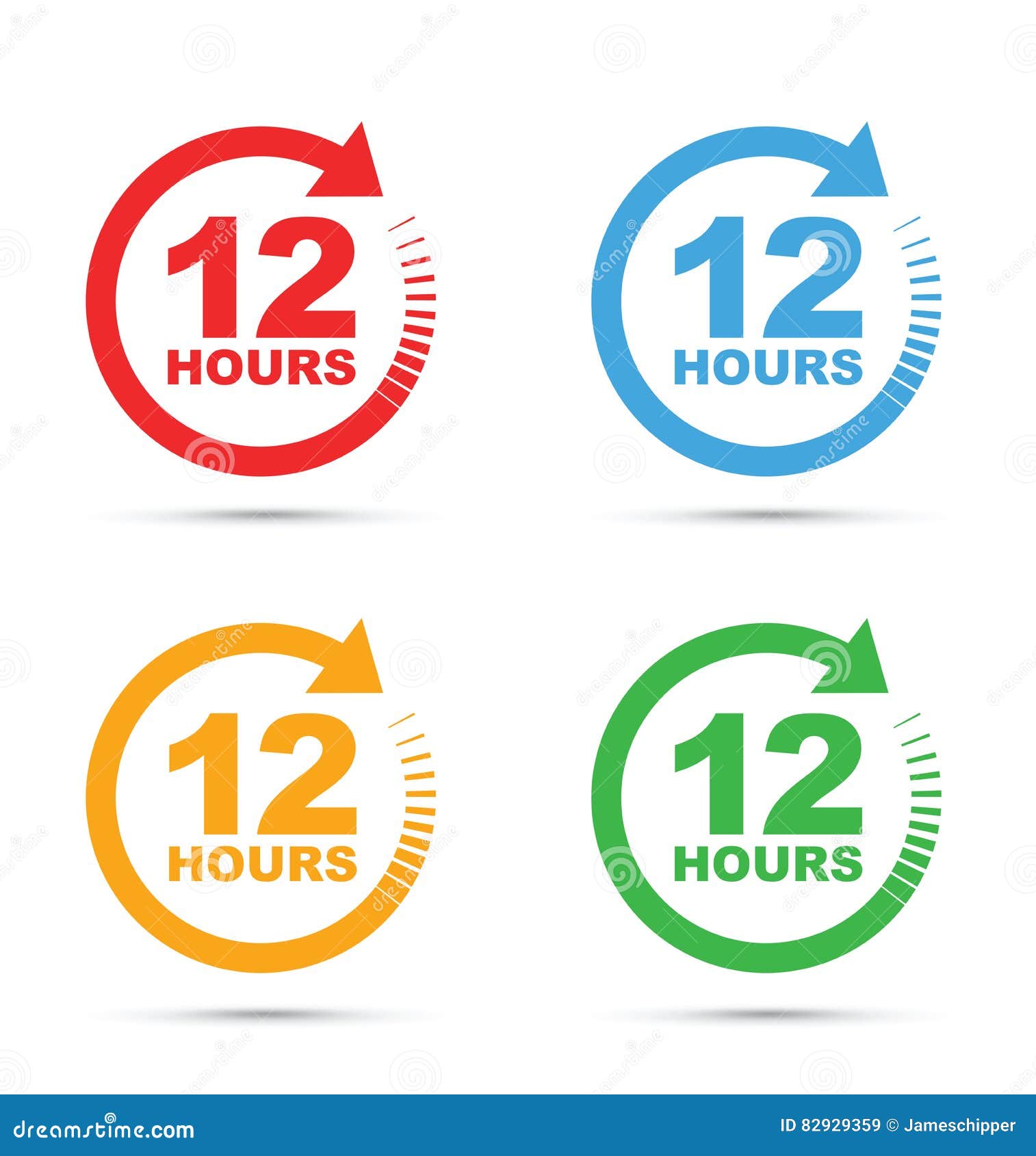 Twelve hour icon set stock vector. Illustration of isolated - 82929359