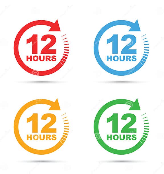 Twelve hour icon set stock vector. Illustration of isolated - 82929359