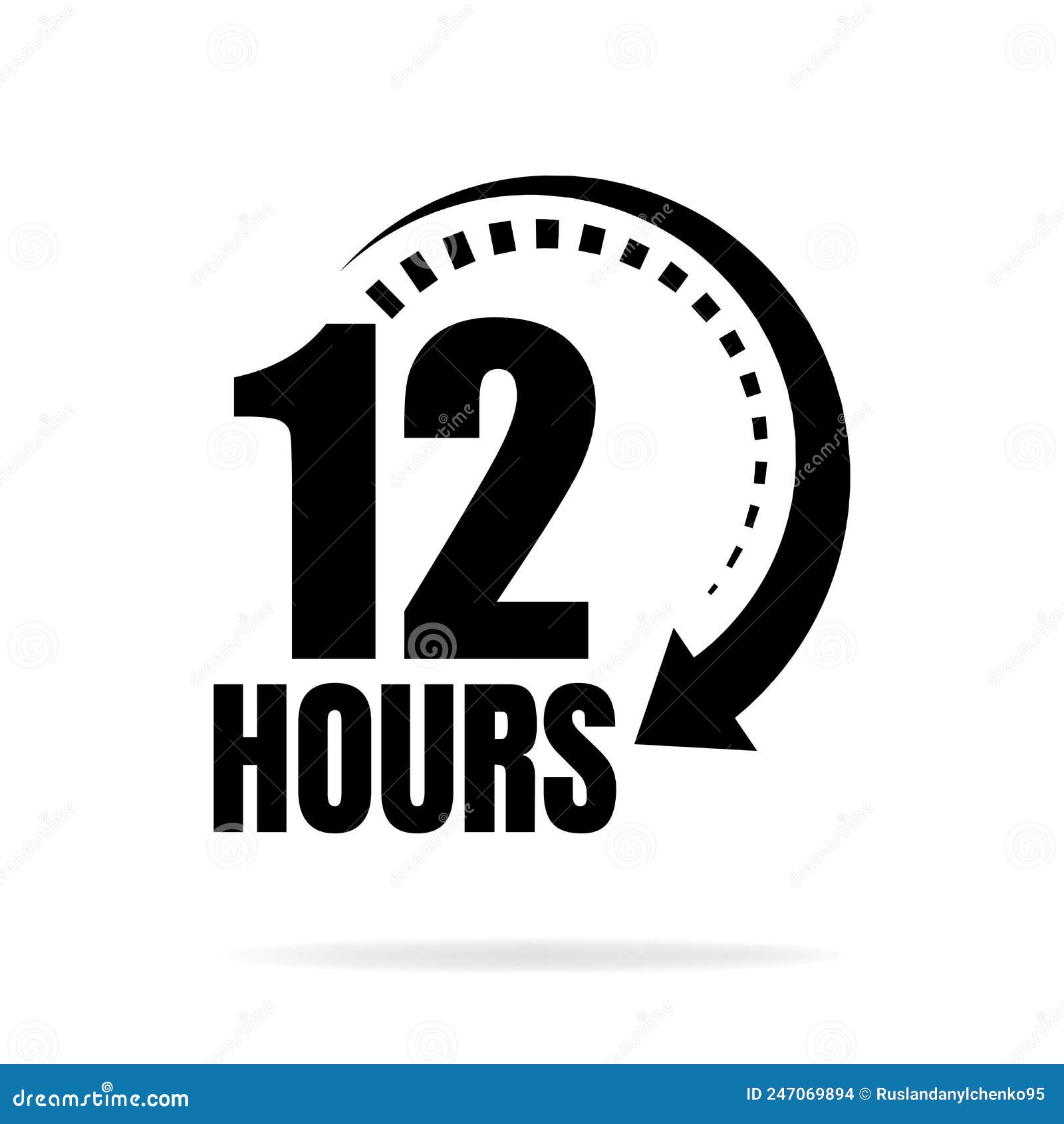 12 Twelve Hour Icon. Vector Illustration Stock Vector - Illustration of ...