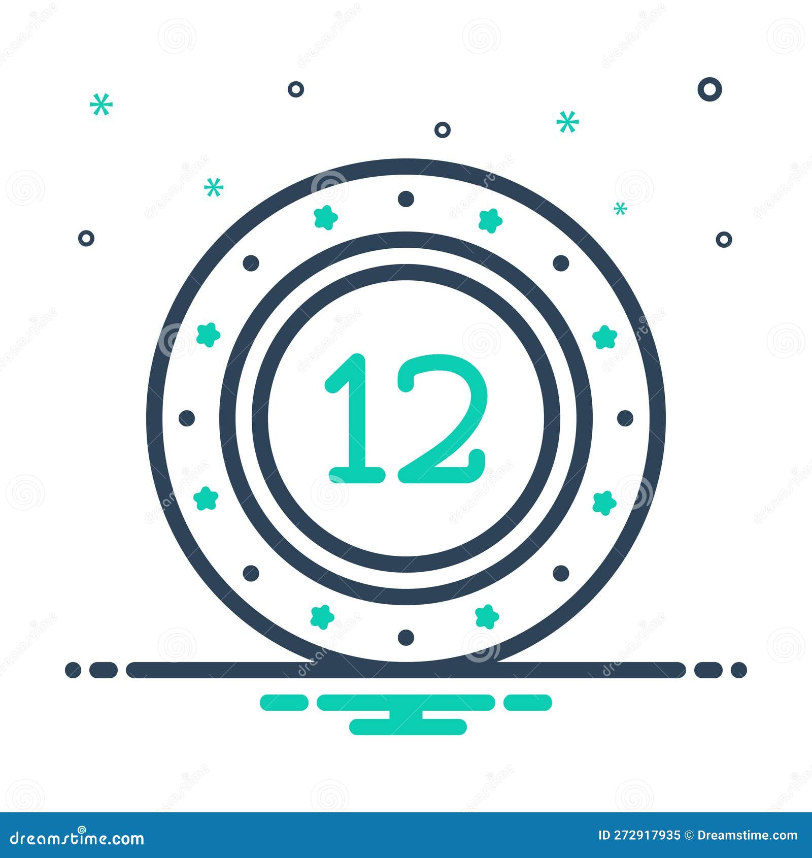 Mix Icon for Twelve, Number and Mathematical Stock Vector ...