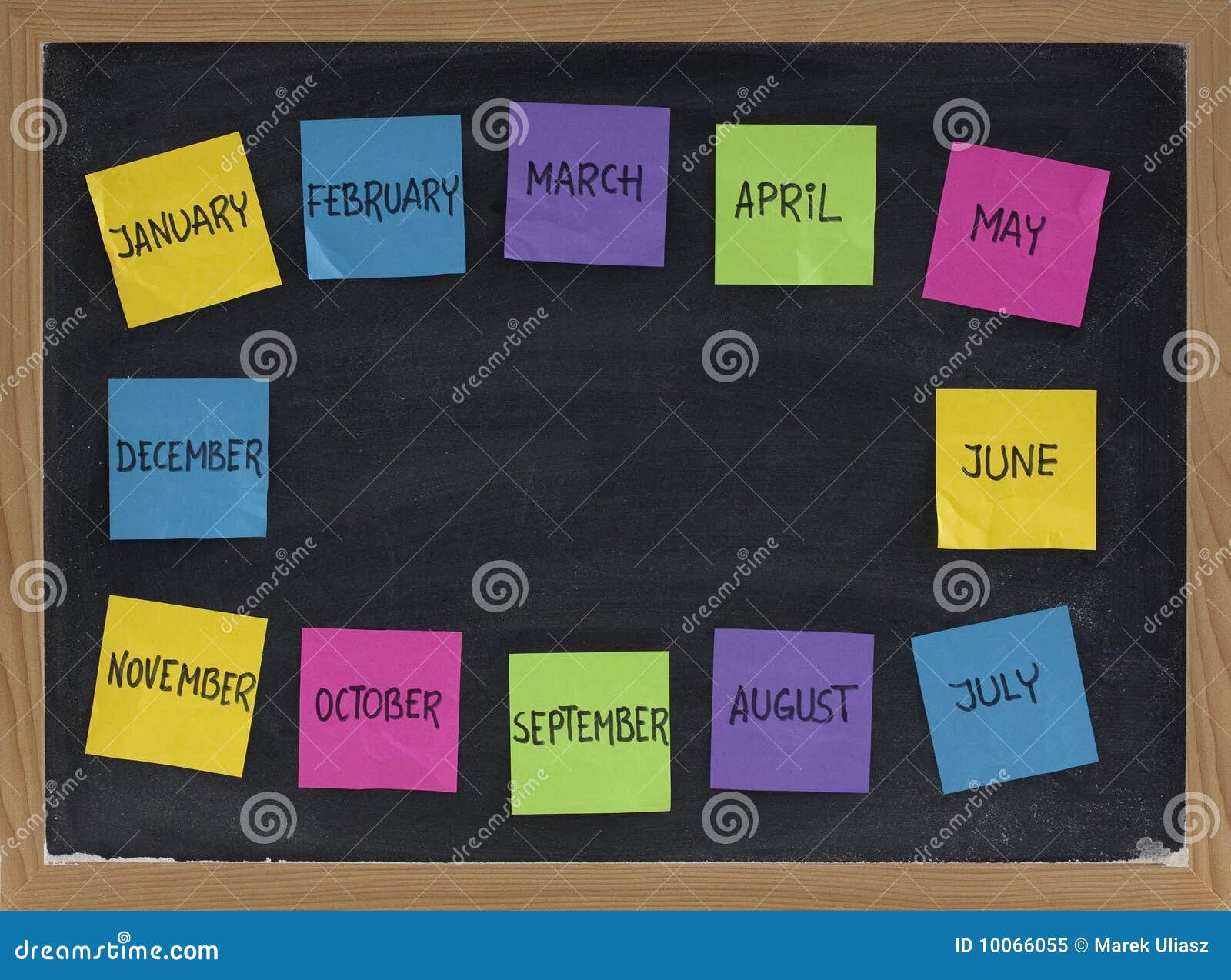 Twelve Months on Blackboard Stock Image - Image of october, blackboard ...
