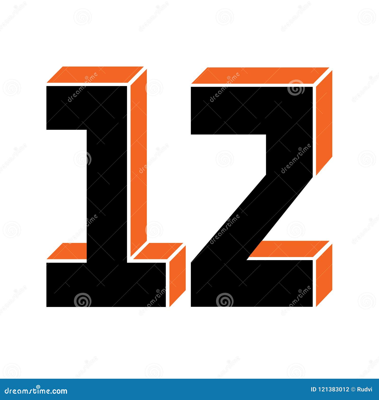 Twelve Numeral Icon Vector Illustration Stock Vector - Illustration of ...