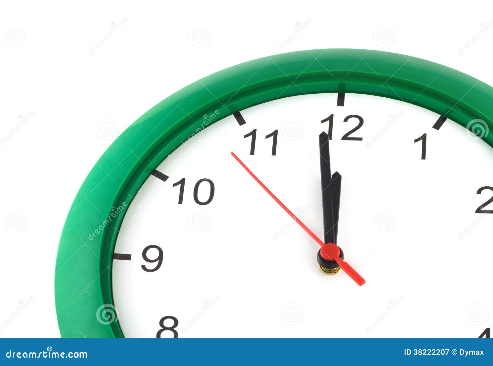 Twelve Oclock on Wall Watch Isolated Stock Image - Image of clockface ...