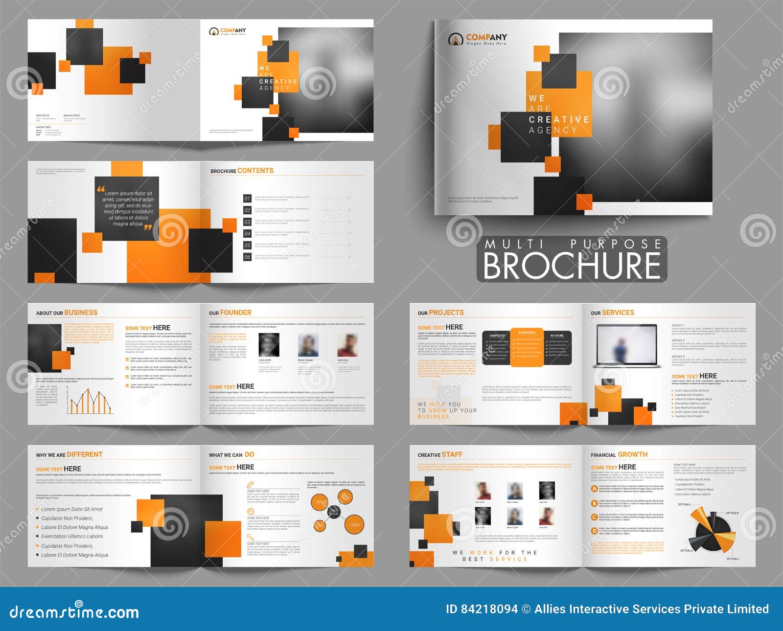 Twelve Pages Modern Multi-Purpose Brochure Set. Stock Image ...