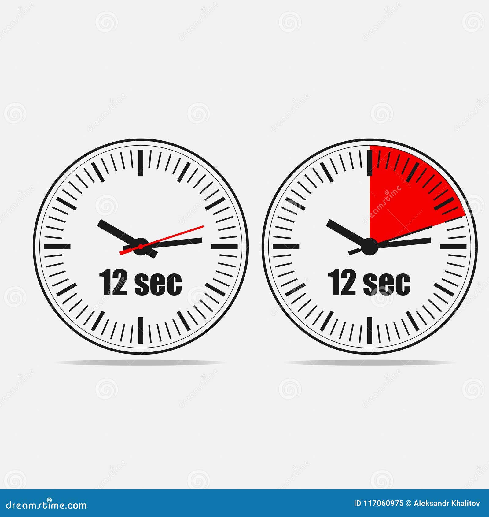 Twelve Seconds Clock stock vector. Illustration of circle - 117060975
