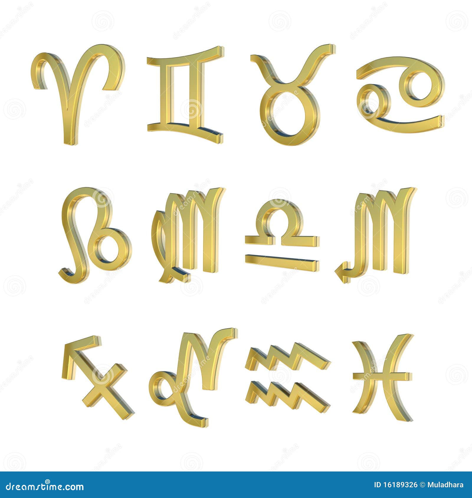 The Twelve Signs of the Zodiac Stock Illustration - Illustration of ...