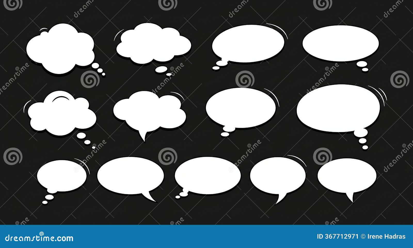 Monologue Speech Business Process Stroke Icon Vector Illustration ...