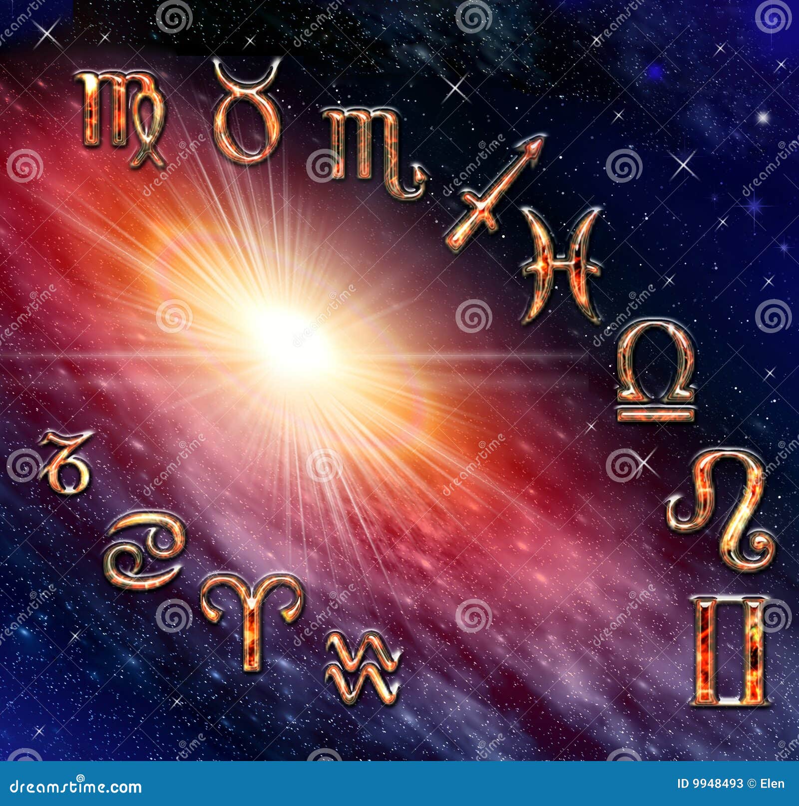 Twelve Symbols of the Zodiac Stock Illustration - Illustration of ...