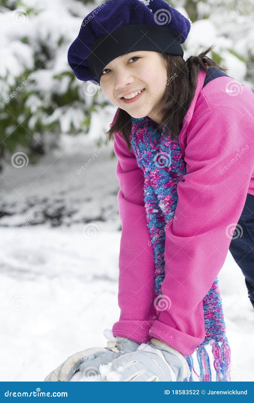 Twelve Year Old Cute Girl Having Fun In Her Room Sitting On Bed Stock ...