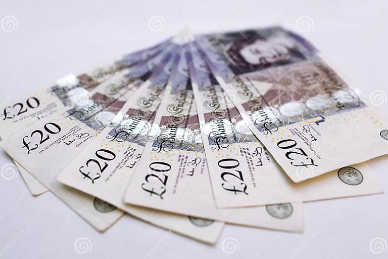 Twenty (20) Pounds Banknote Editorial Stock Photo - Image of invest ...