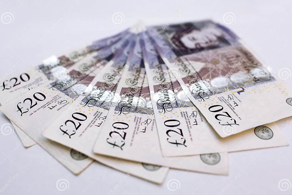 Twenty (20) Pounds Banknote Editorial Stock Photo - Image of invest ...